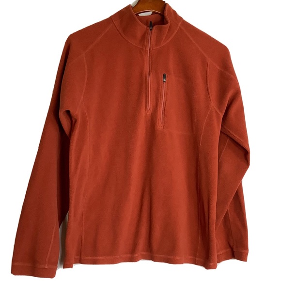 L.L. Bean | Shirts | L L Bean Quarter Zip Up Light Orange Fleece Jacket ...